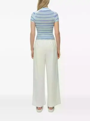 Simkhai Paxton Horizontal-stripe Knit Polo Collar T-shirt