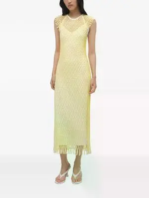 Simkhai Faylen Open-knit Fringed Midi Dress
