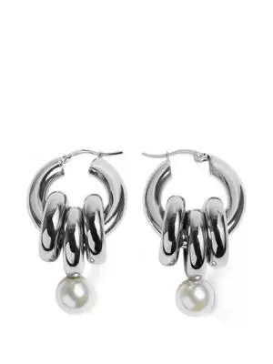 Simone Rocha Stacked-link Pearl Hoop Earrings