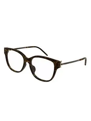 Saint Laurent Tortoiseshell-pattern Rectangle-frame Glasses - Brown