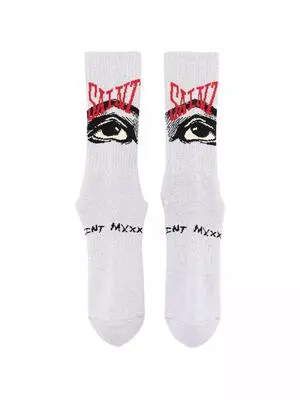 SAINT MXXXXXX Eye-motif Intarsia Knit Socks