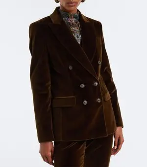 Etro Double-breasted Cotton Velvet Blazer