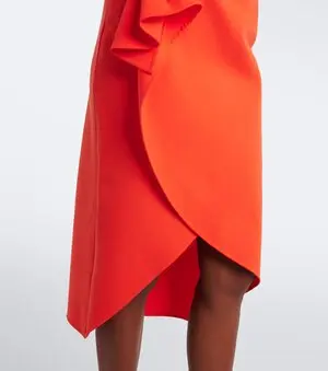 Oscar De La Renta Draped Wool-blend Midi Dress