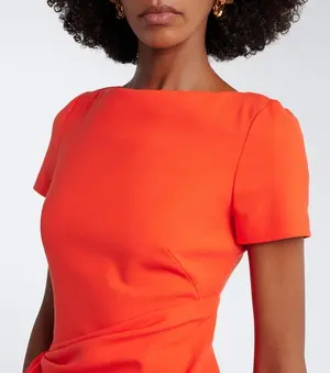 Oscar De La Renta Draped Wool-blend Midi Dress