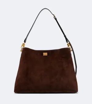 Dolce & Gabbana Vittoria Large Suede Shoulder Bag - Brown