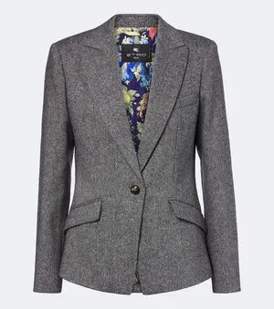 Etro Wool And Silk-blend Blazer - Grey