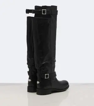 JIMMY CHOO Biker Leather Knee-high Boots