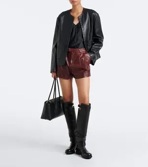 JIMMY CHOO Biker Leather Knee-high Boots