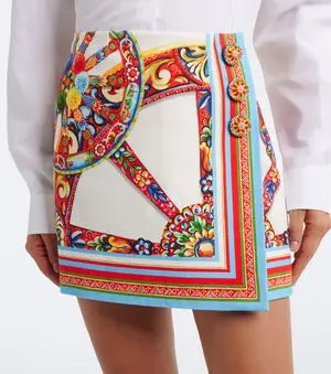 Dolce & Gabbana Carretto Cotton-blend Miniskirt