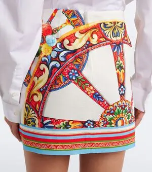 Dolce & Gabbana Carretto Cotton-blend Miniskirt