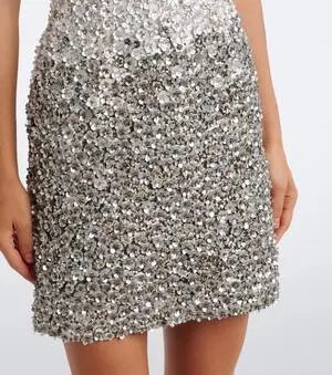 LA FUORI Floral Sequined Minidress