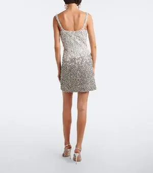 LA FUORI Floral Sequined Minidress