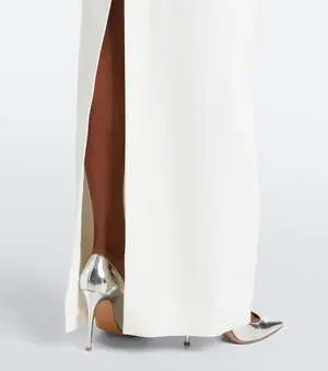 David Koma Embellished Halterneck Satin-trimmed Gown