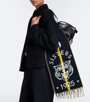 Fendi Reversible Jacquard Wool And Cashmere Scarf
