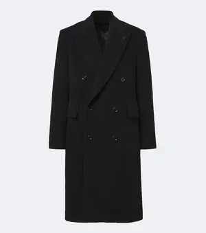 LARDINI Double-breasted Virgin Wool Coat - Black