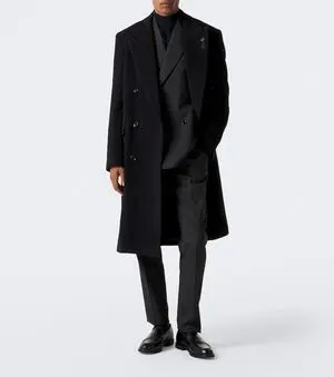LARDINI Double-breasted Virgin Wool Coat