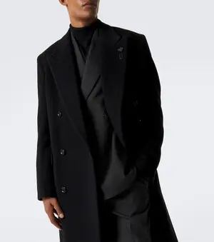 LARDINI Double-breasted Virgin Wool Coat