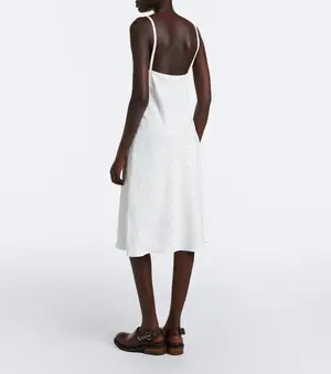 Miu Miu Broderie Anglaise Poplin Midi Dress