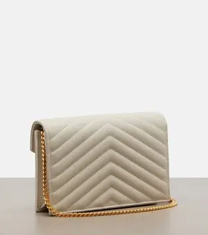 Saint Laurent Cassandre Envelope Leather Wallet On Chain