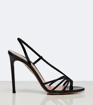 AQUAZZURA Patent Leather Slingback Sandals