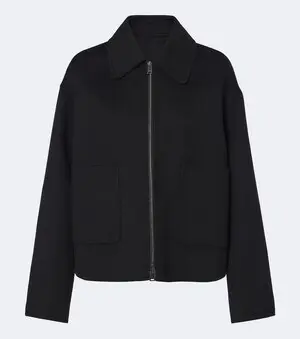 Fendi Wool And Silk Blouson Jacket - Black