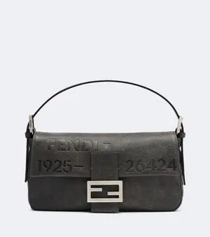 Fendi Baguette® 26424 Biker Small Leather Shoulder Bag - Black