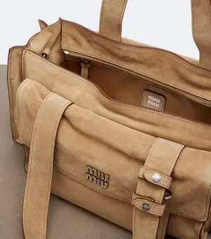 Miu Miu Utilitaire Suede Shoulder Bag