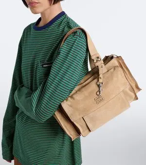 Miu Miu Utilitaire Suede Shoulder Bag