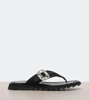 ROGER VIVIER Embellished Thong Sandals - Black
