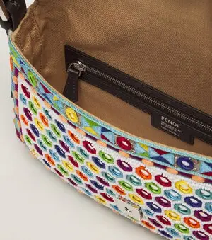 Fendi Baguette Small Embroidered Shoulder Bag