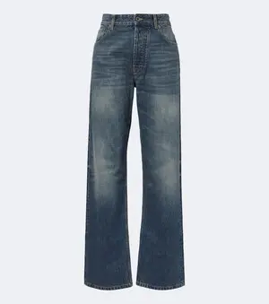 Miu Miu Faded Straight Jeans - Blue