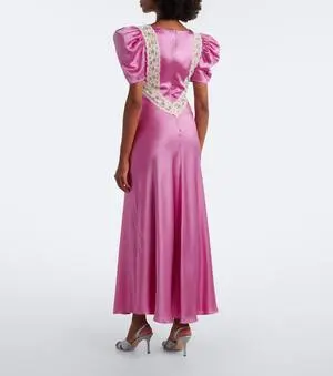 RODARTE Lace-trimmed Silk Maxi Dress