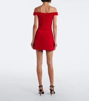 David Koma Off-shoulder Velvet Minidress