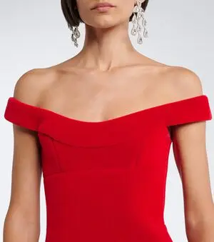 David Koma Off-shoulder Velvet Minidress