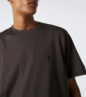 Saint Laurent Cassandre Silk And Cotton T-shirt
