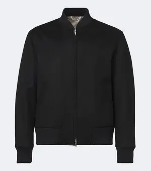 LARDINI Virgin Wool Bomber Jacket - Black