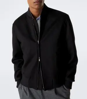 LARDINI Virgin Wool Bomber Jacket