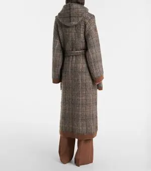 Brunello Cucinelli Checked Mohair And Wool-blend Wrap Cardigan