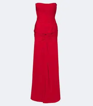 Alex Perry Gathe Ruched Jersey Gown - Red