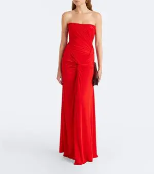 Alex Perry Gathe Ruched Jersey Gown