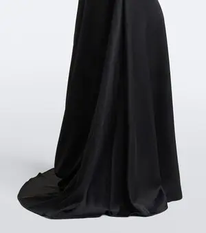 Alex Perry Draped Strapless Crepe Satin Gown