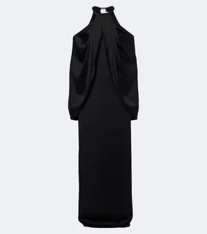 Stella McCartney Caped Satin Halterneck Gown - Black