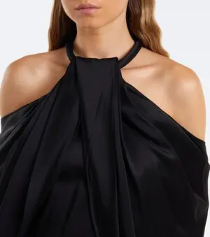 Stella McCartney Caped Satin Halterneck Gown