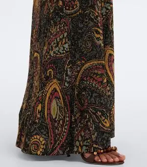Etro Paisley Print Ribbed Maxi Dress