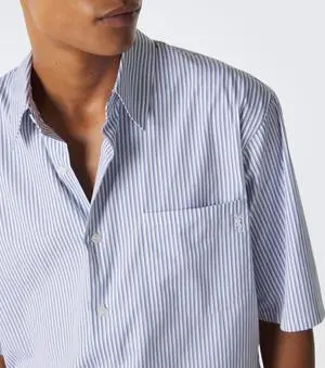 Saint Laurent Cassandre Striped Cotton Shirt
