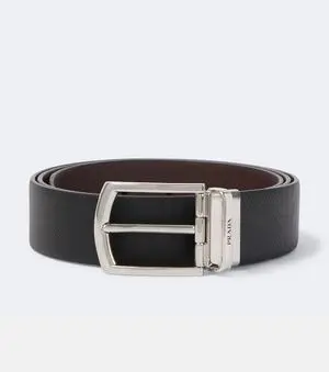 Prada Reversible Saffiano Leather Belt - Black