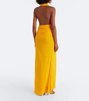 Alex Perry Draped Halterneck Jersey Gown