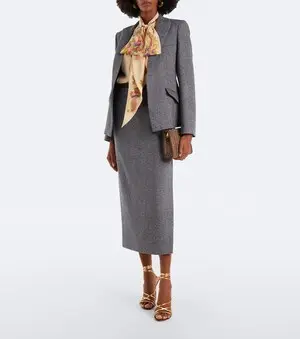Etro Wool And Silk-blend Maxi Skirt