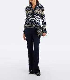 Missoni Sequined Leather-trimmed Clutch