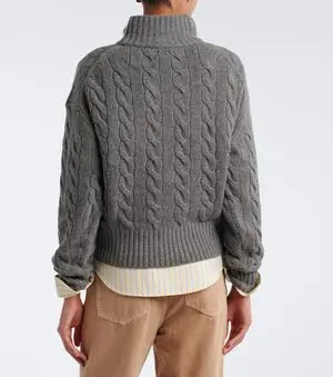 Polo Ralph Lauren Cable-knit Wool-blend Half-zip Sweater